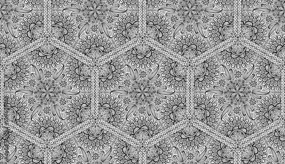 A collection of zentangle seamless patterns, made from doodle shapes ...