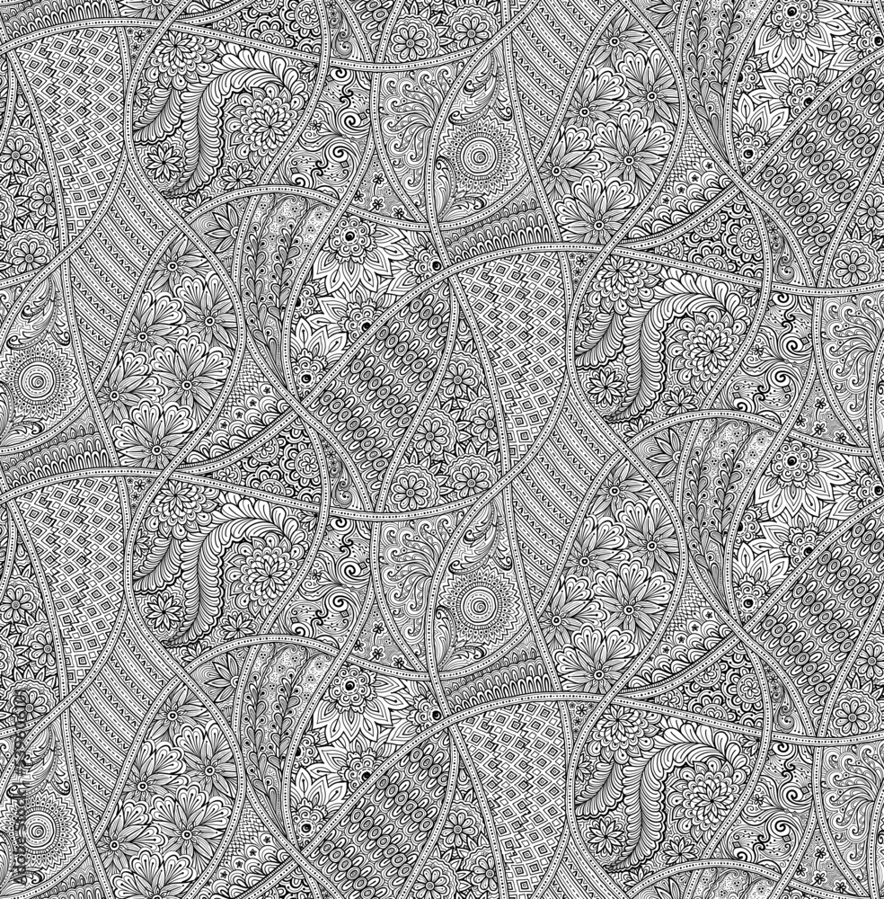 A collection of zentangle seamless patterns, made from doodle shapes ...