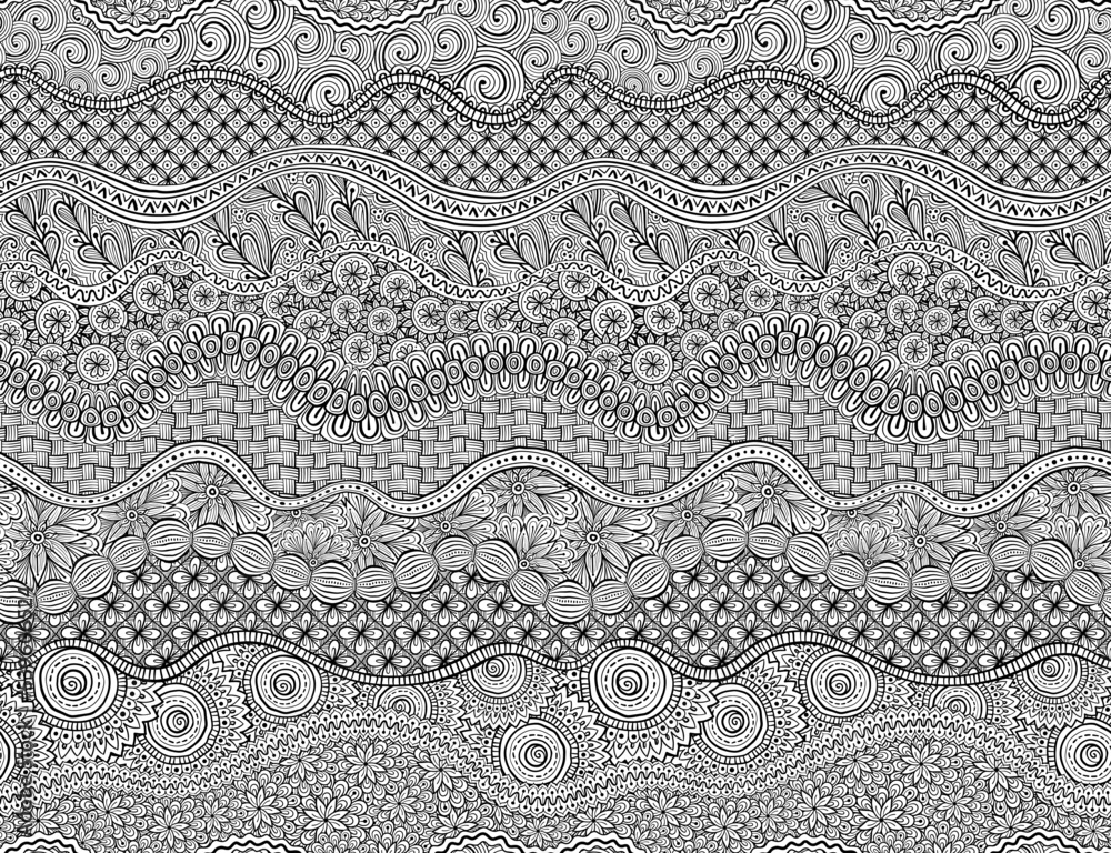 A collection of zentangle seamless patterns, made from doodle shapes ...