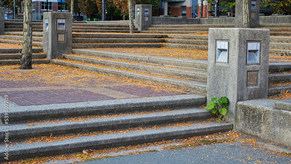 Abstract stairs in the city. Abstract steps, cement stairs,wIde stone ...