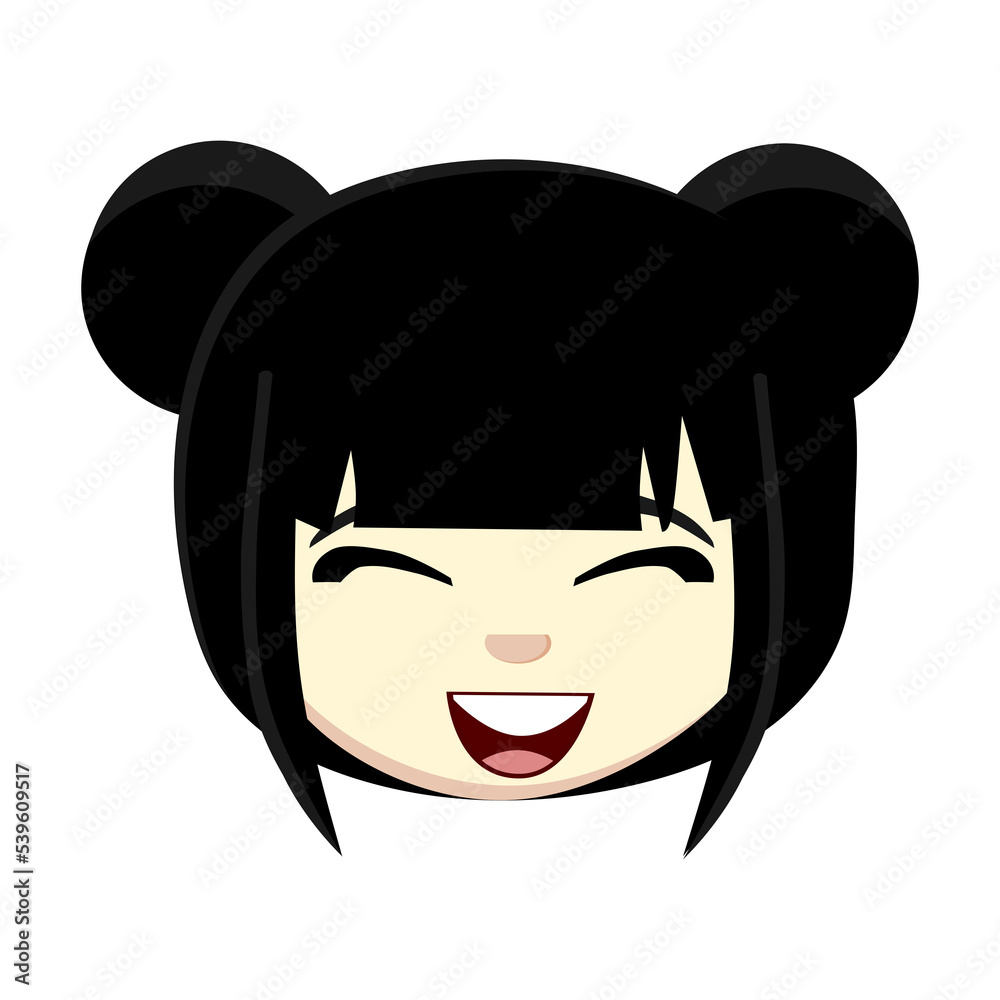 Cartoon Asian Girl Face