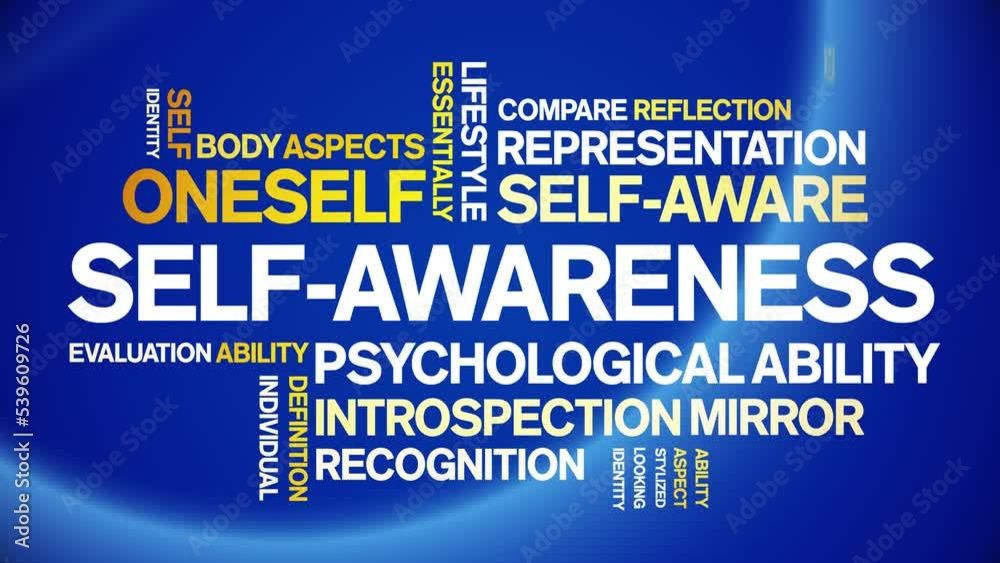 Self-Awareness animated tag word cloud;text design animation kinetic ...