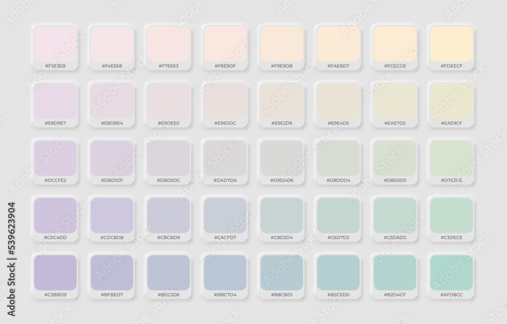 Color swatches in RGB HEX. Set of color palette example. Color trend ...