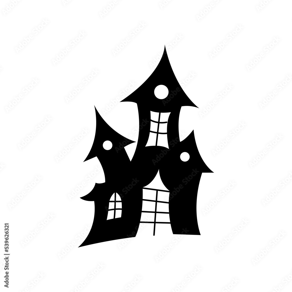 Halloween scary witch house vector. Halloween haunted house clipart ...