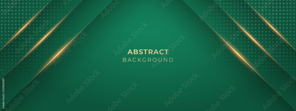 Abstract green luxury background with golden light lines. Stock Vector ...