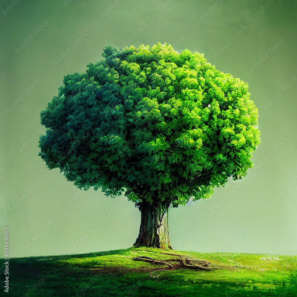 Árbol coposo en primavera ilustración de Stock | Adobe Stock