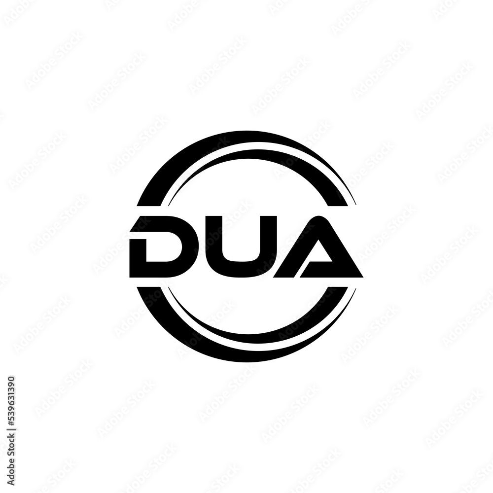 Vecteur Stock DUA letter logo design with white background in ...