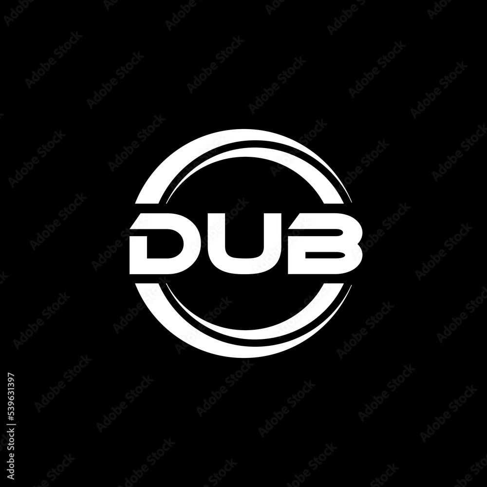 DUB letter logo design with black background in illustrator, vector ...