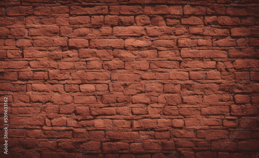 Red color brick wall for brickwork background design . Panorama format ...