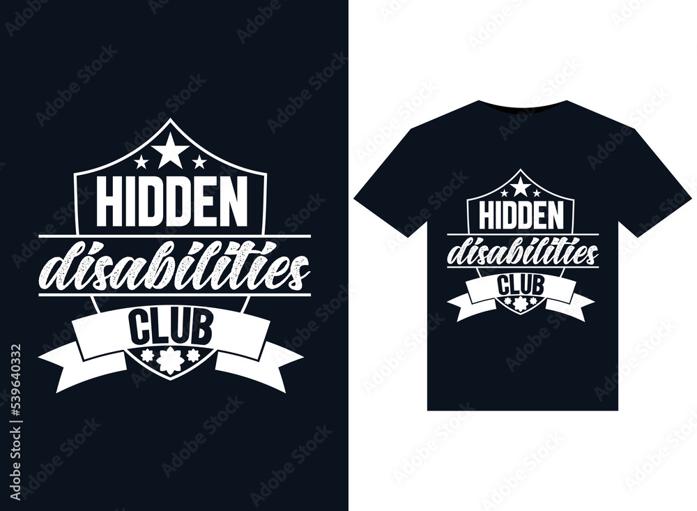 Hidden Disabilities illustrations for print-ready T-Shirts design Stock ...