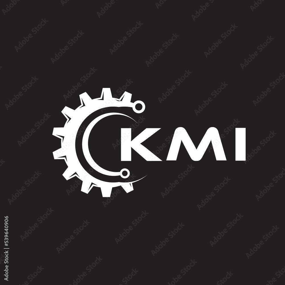 KMI letter technology logo design on black background. KMI creative ...