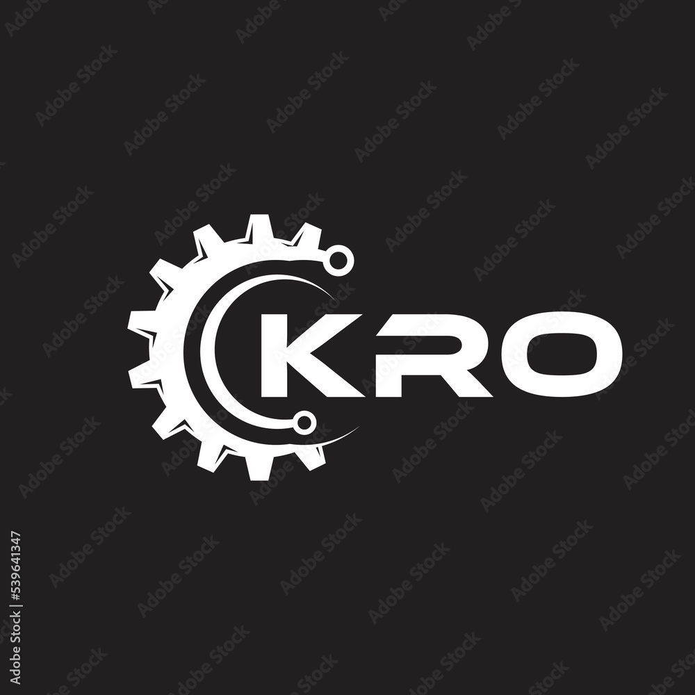 KRO letter technology logo design on black background. KRO creative ...