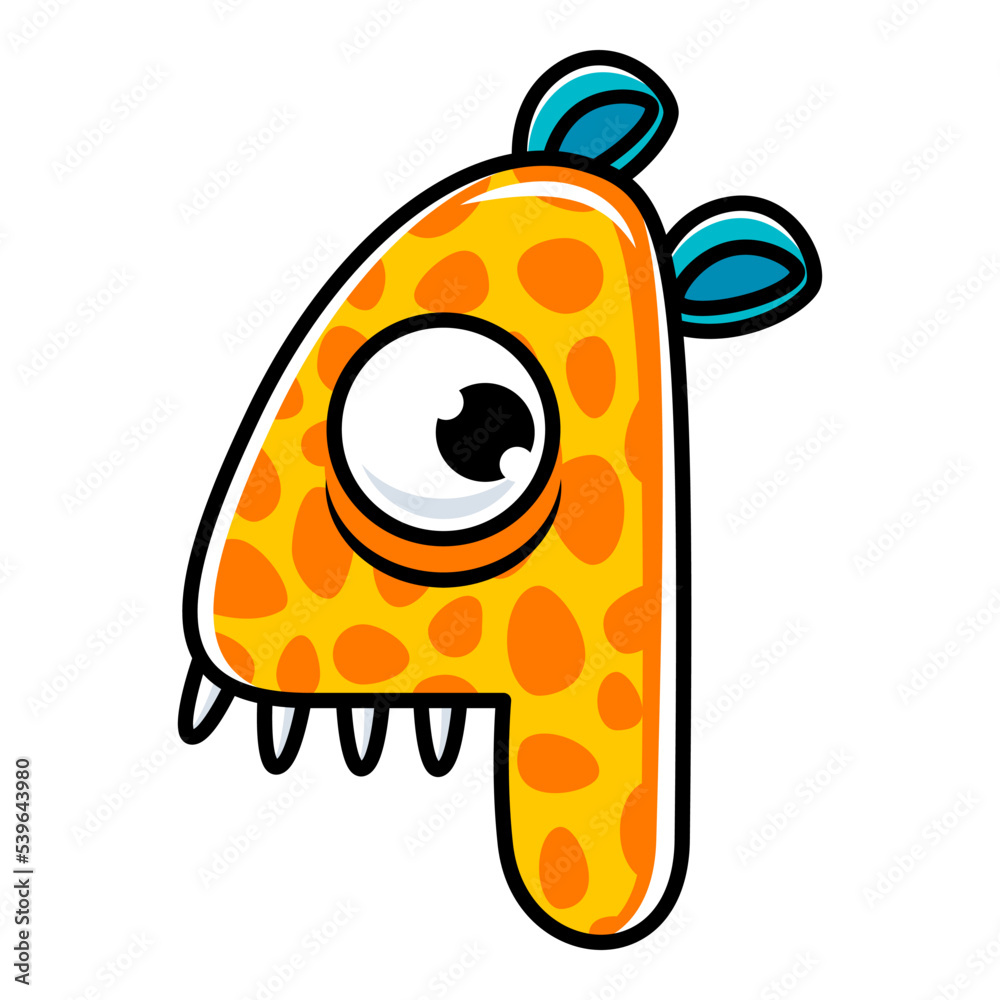 4.Funny Monsters Colorful Numbers, Cute Fantasy Aliens in the Shape of ...