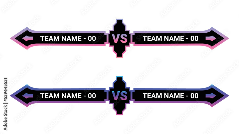 Pink and purple gradient sports lower third template, gaming lower ...