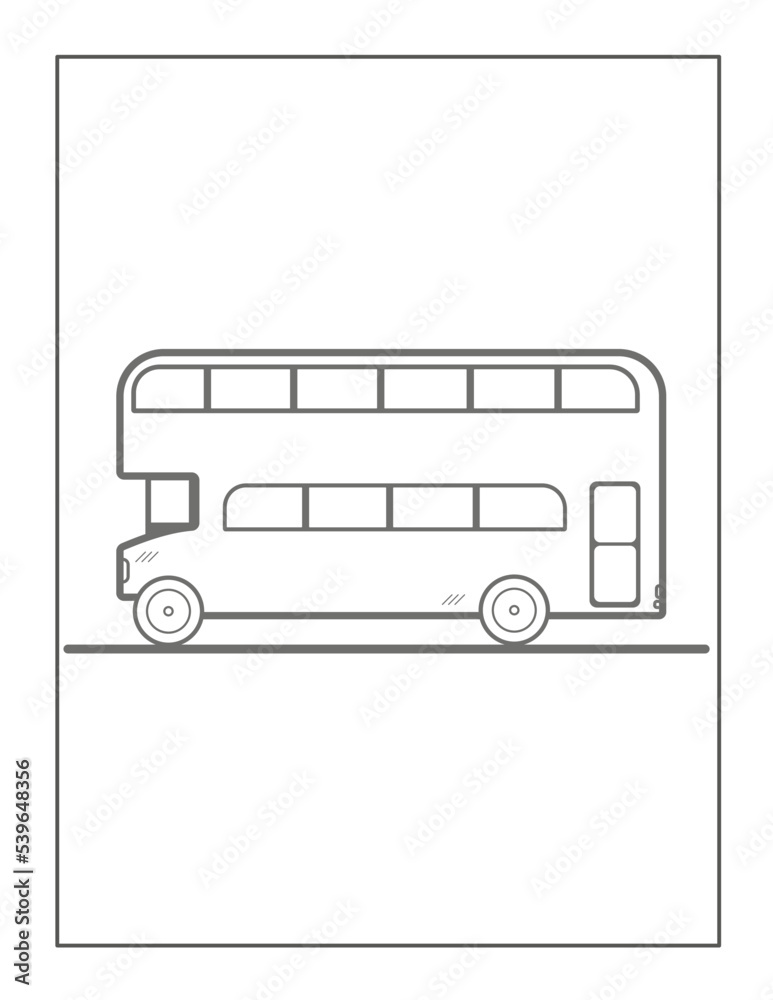 London bus coloring page practice worksheet for preschoolers Stock ...