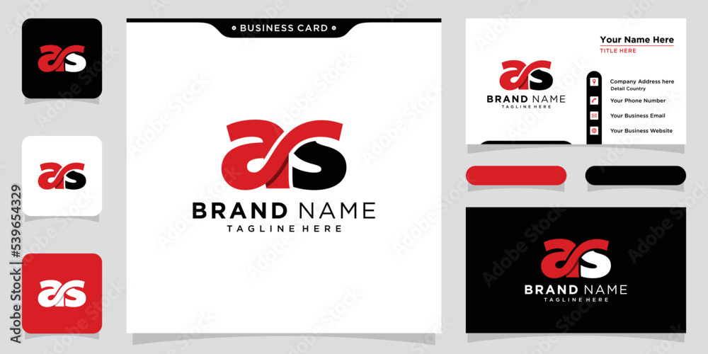 Initial letter A S logo design template Stock Vector | Adobe Stock