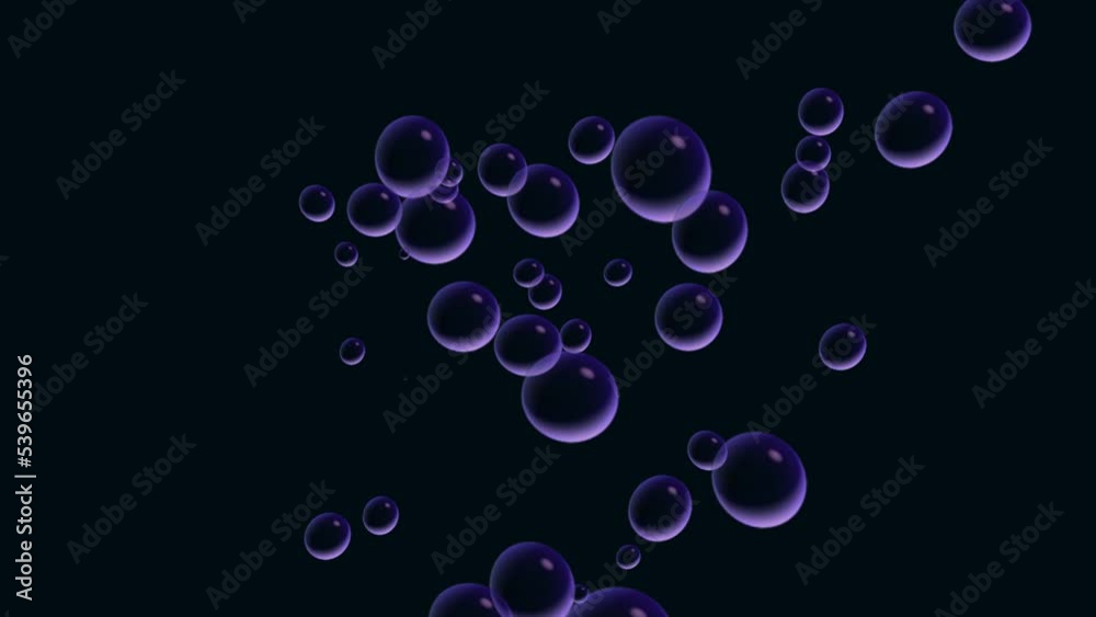 Soda water bubbles rising to surface in slow motion. Bubbles particles ...