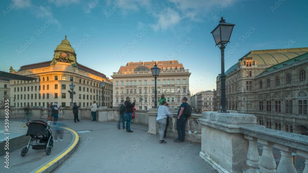 Timelapse of statue of Archduke Albert in front of the Albertina Museum ...