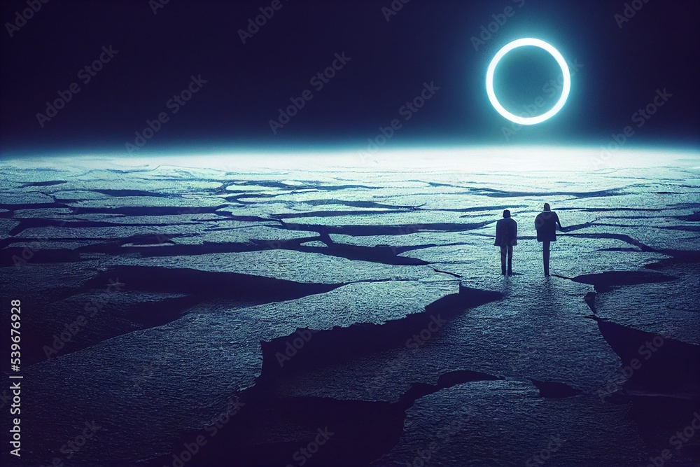 Midjourney abstract render of fantasy landscape Stock Illustration ...