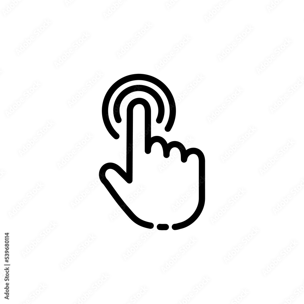 Scrolling line icon. Click, slide, zoom, zoom out, sensor, touchpad, tap, press, keyboard ...