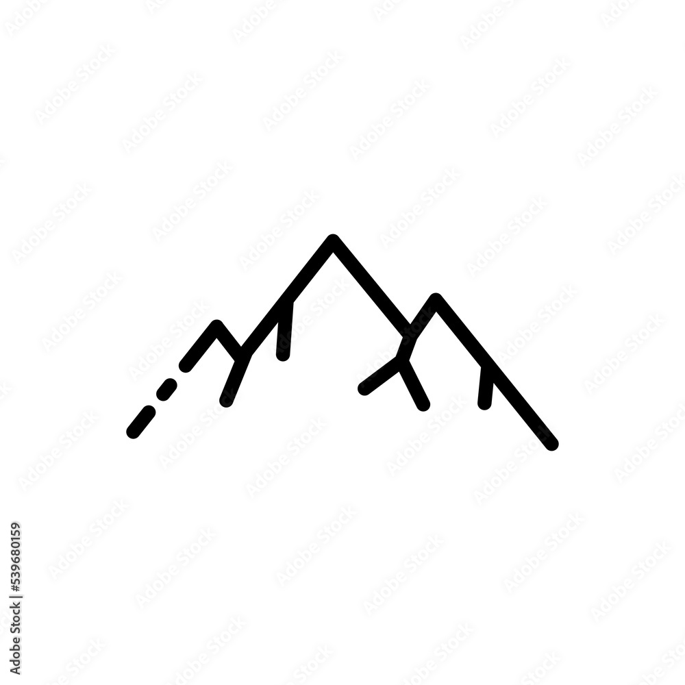 Mountain line icon. Alpinism, climber, travel, tourism, tour agency ...