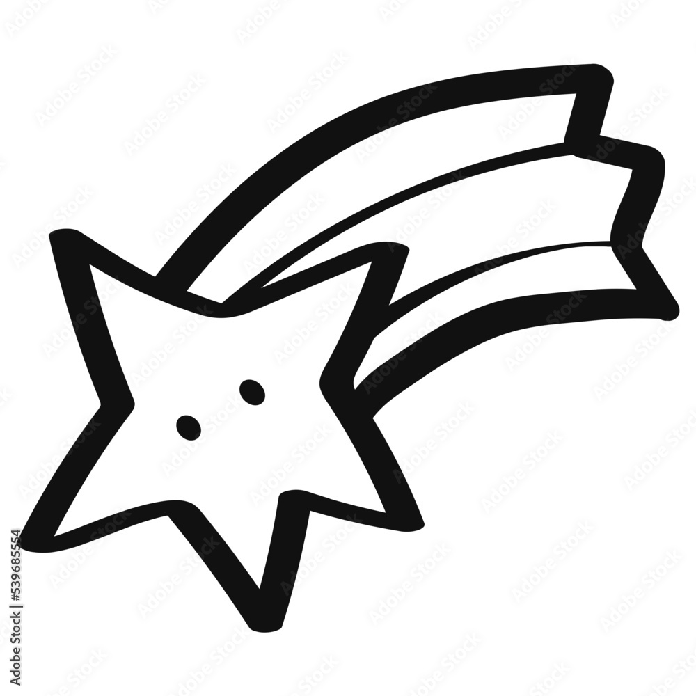 Starfall hand drawn illustration in emo doodle design Stock Vector ...