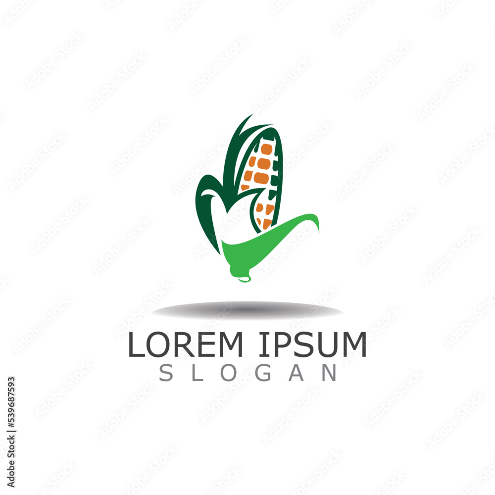 Corn Logo design, theme,farming template nature illustration Stock ...