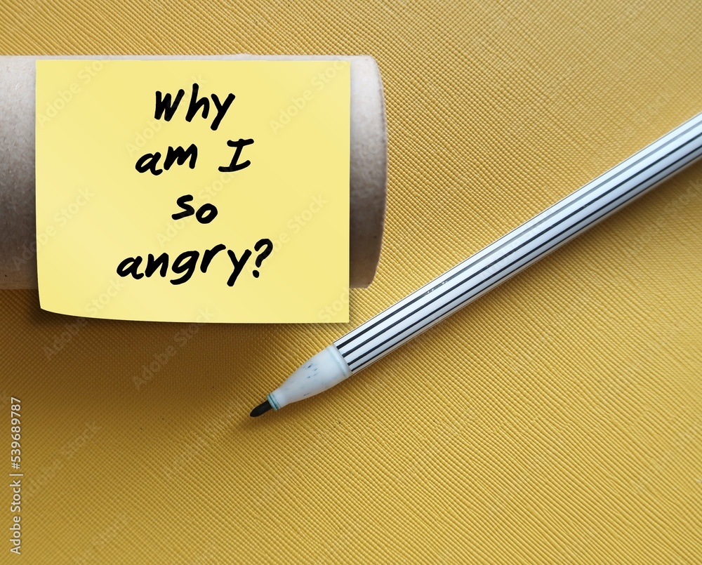 Toilet roll on yellow background with handwritten text stick note WHY ...