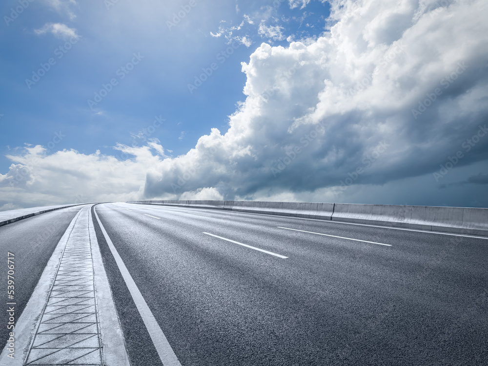 Asphalt road and sky cloud under blue sky. Road and sky background ...