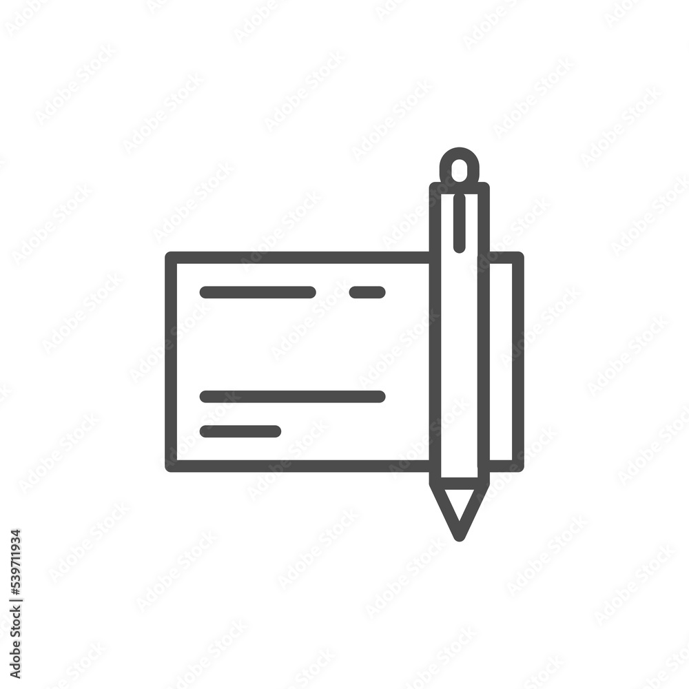 Bank Check Icon with Editable Stroke and Pixel Perfect. cheque icon ...