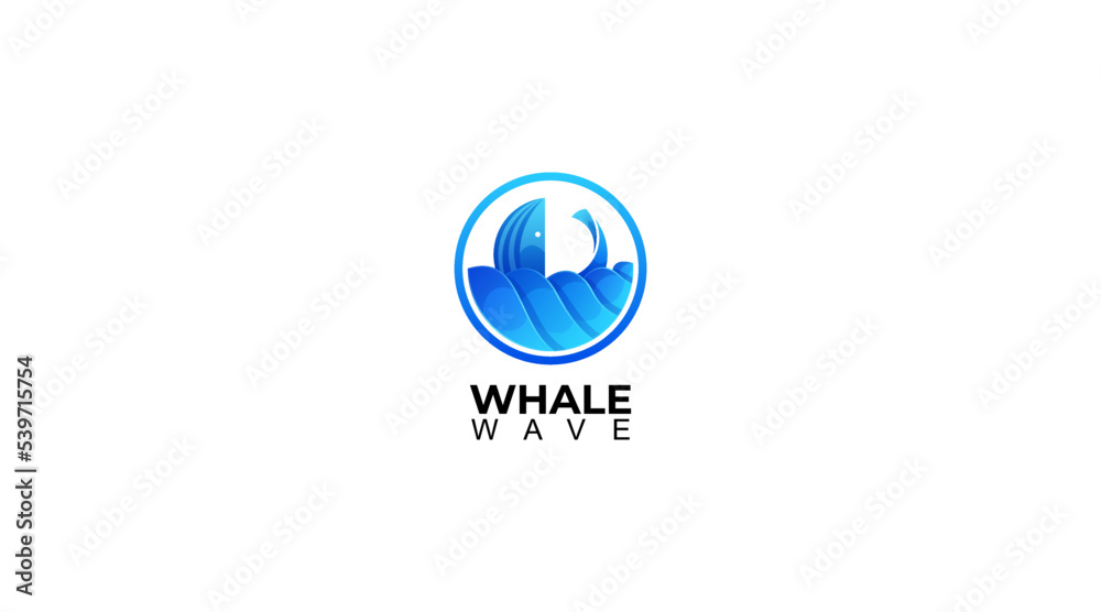 sea waves logo Design whale waves logo design vector Stock Vector ...