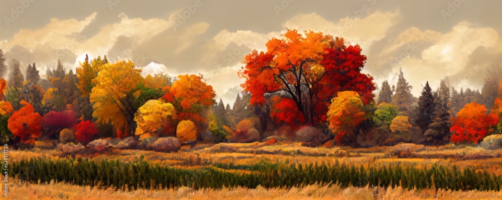 Autumn background illustration. Fall backdrop. Colors of Autumn leaves ...