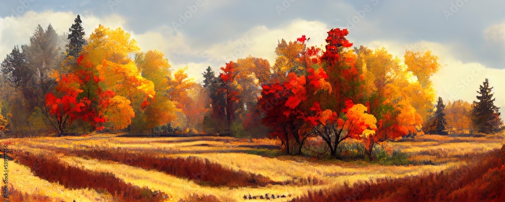 Autumn background illustration. Fall backdrop. Colors of Autumn leaves ...