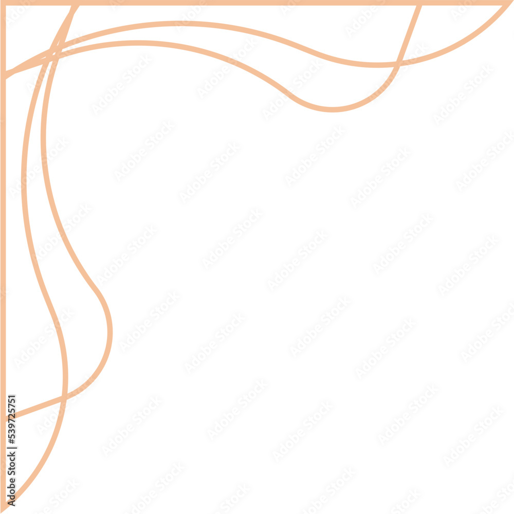 Monoline Curvy Aesthetic Border Corner Line Stock Vector | Adobe Stock