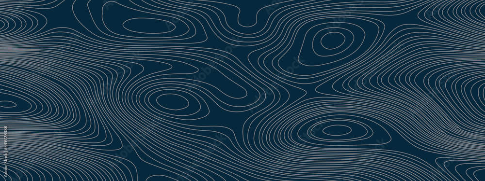 The stylized blue color abstract topographic map contour, lines Pattern ...
