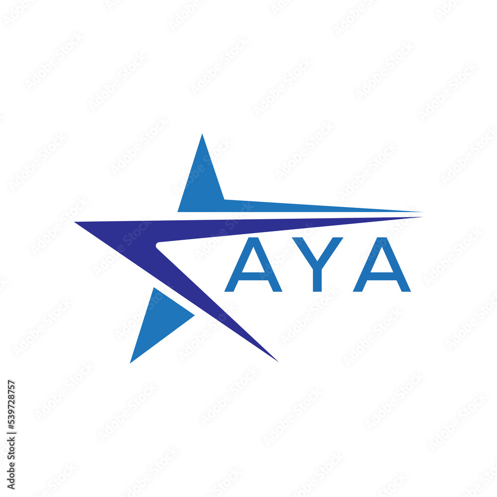 AYA letter logo. AYA blue image on white background. AYA Monogram logo design for entrepreneur ...