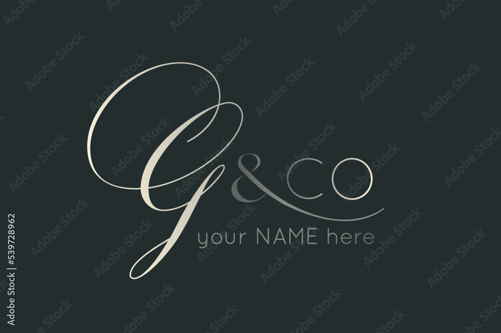 Letter G monogram logo.Calligraphic signature icon.Uppercase character ...