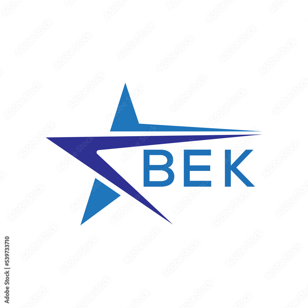 BEK letter logo. BEK blue image on white background. BEK Monogram logo ...