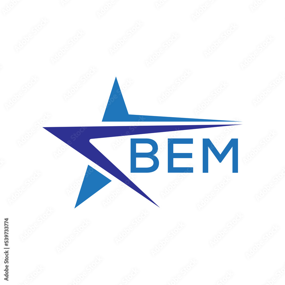 BEM letter logo. BEM blue image on white background. BEM Monogram logo ...