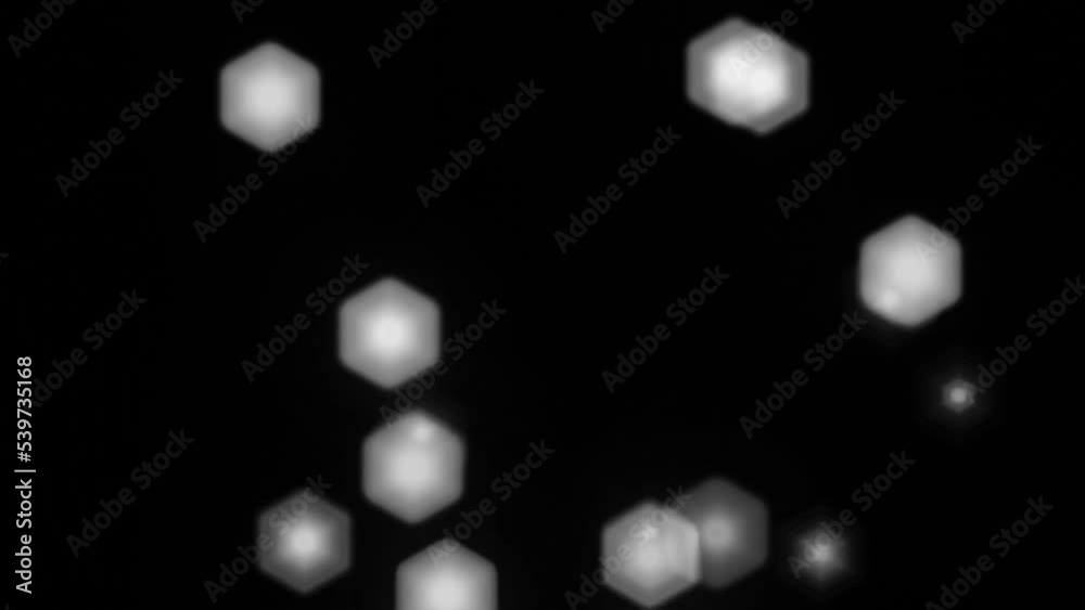 white hexagonal shape bokeh abstract motion graphic design Stock Video ...