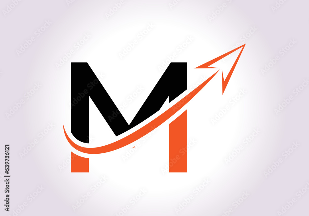 Finance Logo With M Letter Concept. Marketing And Financial Business ...