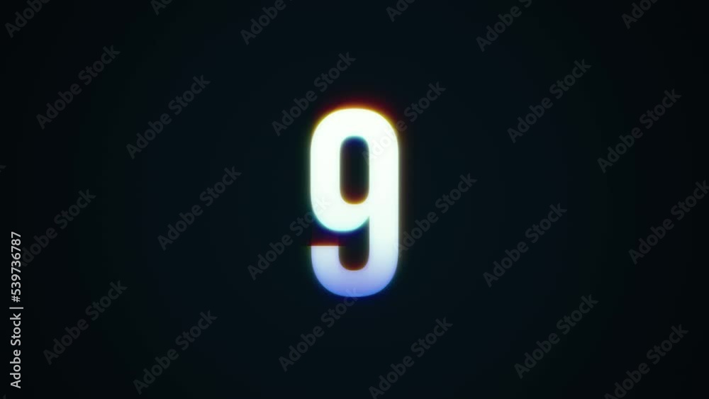Beautiful cinematic digital top ten countdown Ten to one glow glitch ...
