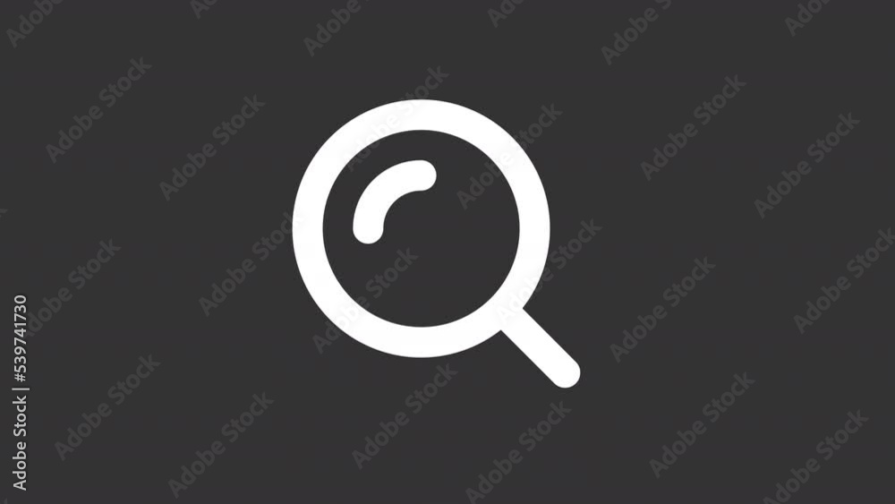 Animated magnify white line ui icon. Enlarging screen. Seamless loop HD ...