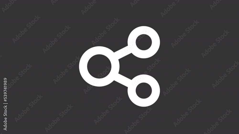 Animated share white line ui icon. Spreading dot. Seamless loop HD ...