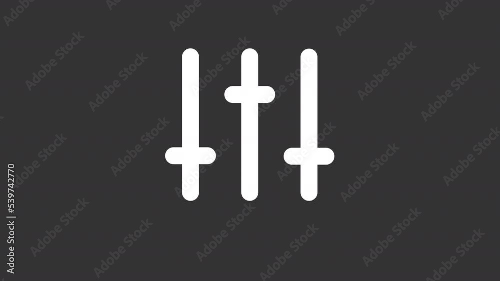 Animated adjust white line ui icon. Sound control. Seamless loop HD video with alpha channel on ...