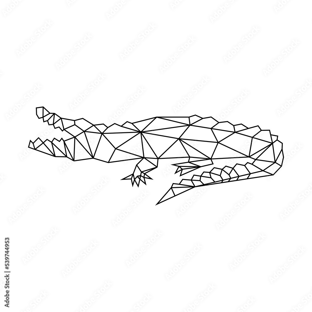 Polygonal geometric crocodile logo icon vector illustration Stock ...