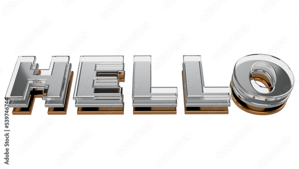 Hello modern design style. 3D typography of Hello logo design PNG Stock ...