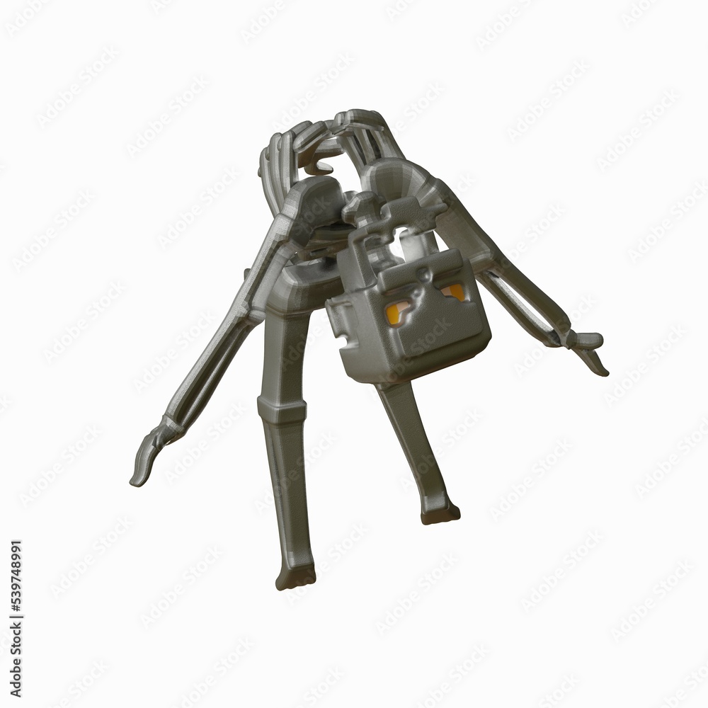 3D stylized model of a skeleton in a strongly curved back pose. 3d ...