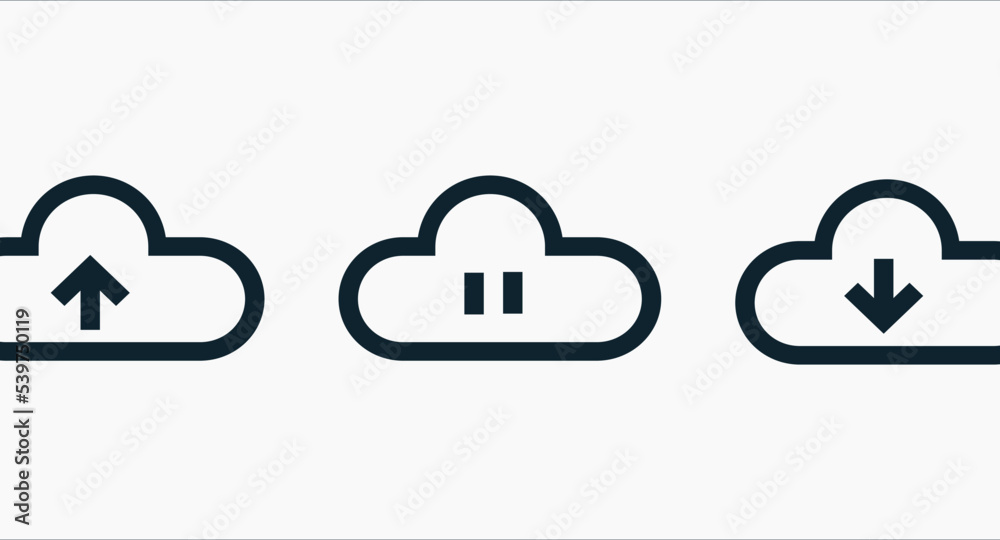Update button icon consist of upload, download, and pending symbol ...