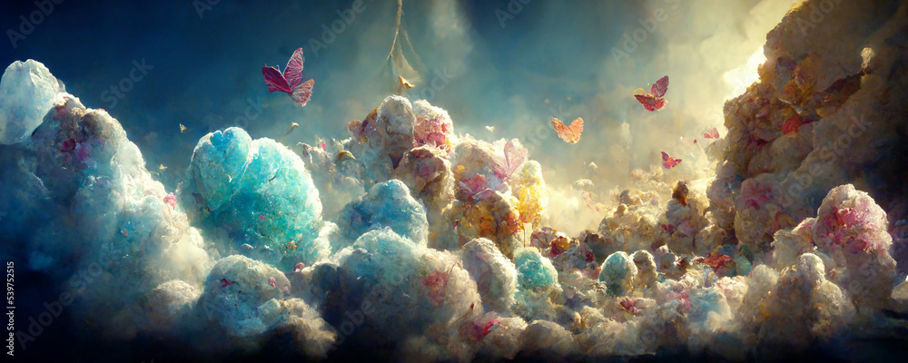 Science fantasy clouds become butterflies of mythological legend ...